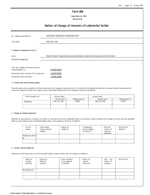 Fillable Online FORM 604 Corporations Act 2001 Section 671B Notice of ...