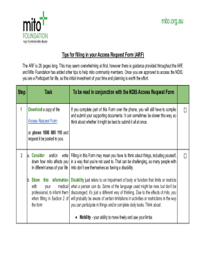 Fillable Online Tips for filling in your Access Request Form (ARF) Fax ...