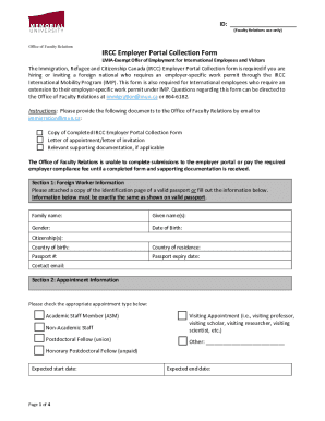 Fillable Online IRCC Employer Portal Collection Form Fax Email Print ...