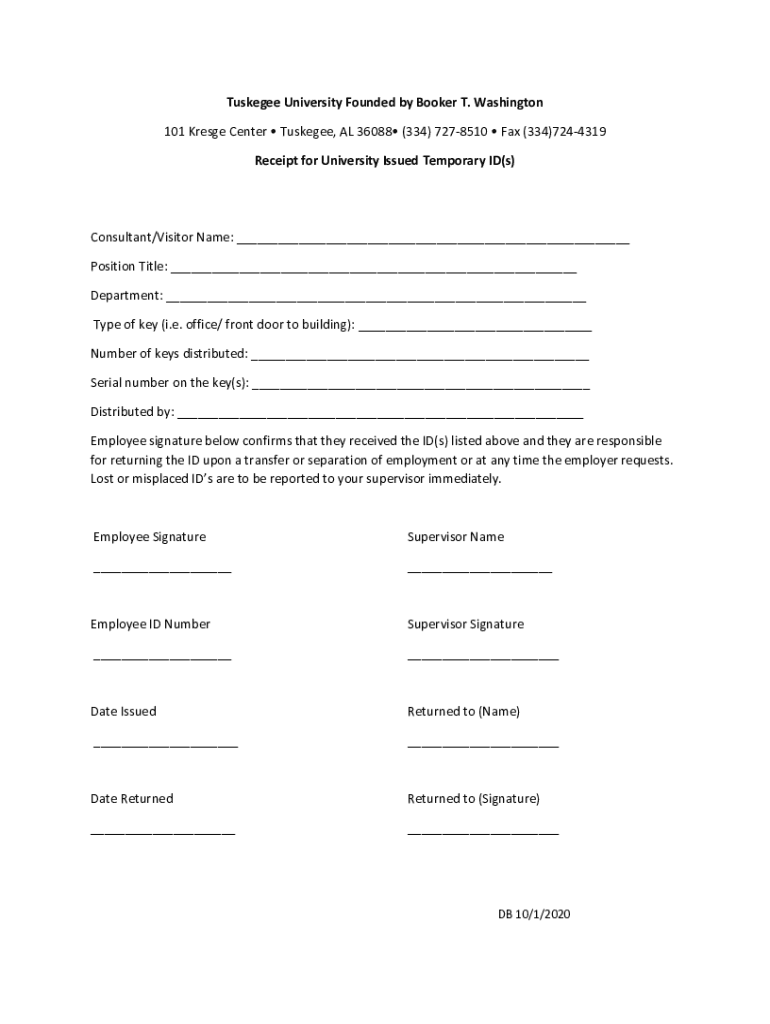 Fillable Online Temporary ID Return Form.pdf Fax Email Print - pdfFiller