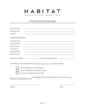 Fillable Online FIT-OUT APPLICATION FORM Fax Email Print - pdfFiller