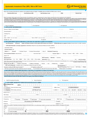 Fillable Online Systematic Investment Plan (SIP) / Micro SIP Form & Fax Email Print - pdfFiller