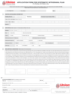 Fillable Online application form for systematic withdrawal plan Fax Email Print - pdfFiller