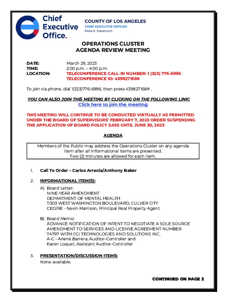 Fillable Online file lacounty Public safety cluster agenda Fax Email ...