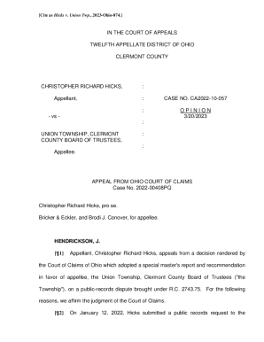Fillable Online STATE EX REL HICKS v. CLERMONT COUNTY BOARD ... Fax ...
