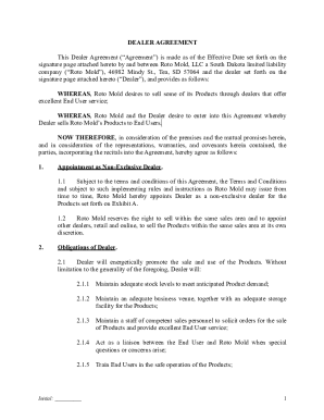 Fillable Online Dealership Agreement: Definition & Sample Fax Email ...
