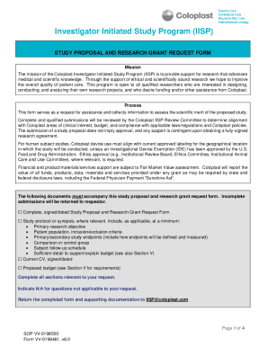 Fillable Online IISP Study Proposal and Research Grant Request ... Fax ...
