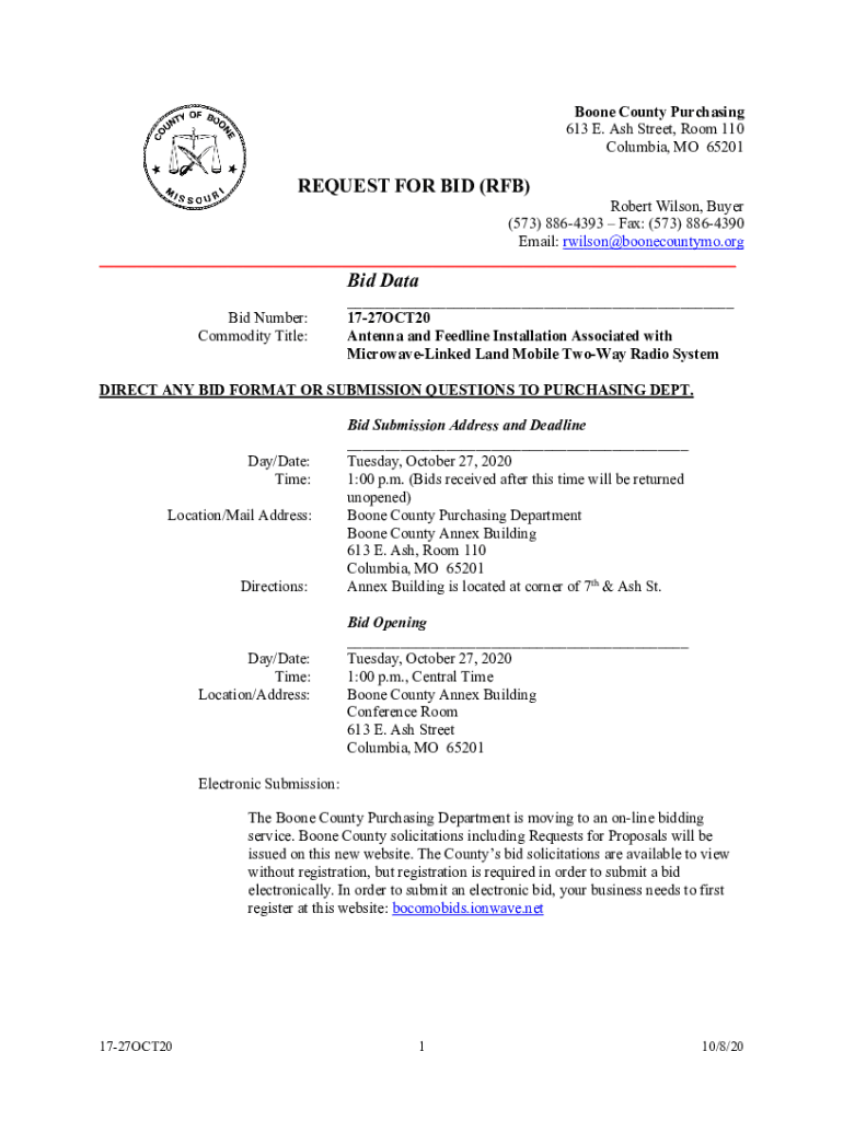 Fillable Online request for bid (rfb) Fax Email Print - pdfFiller