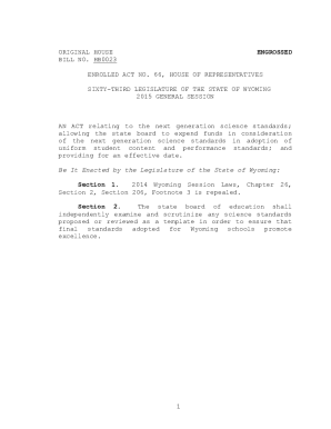 Fillable Online ORIGINAL HOUSE ENGROSSED BILL NO. HB0023 ... Fax Email ...