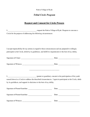 Fillable Online Fillable Request and Consent for Circle Process Tribal ...