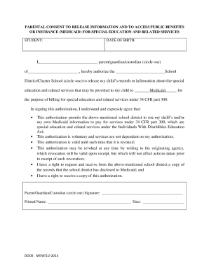 Fillable Online 504 Plan Parental Consent Form Fax Email Print - pdfFiller