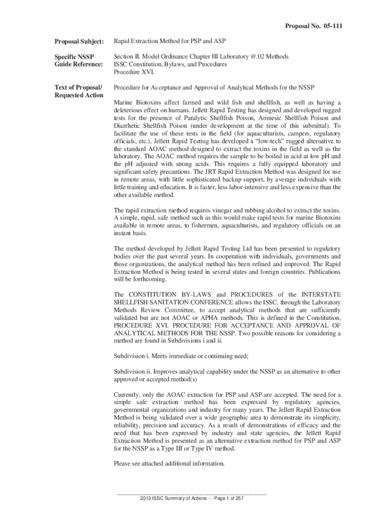 Fillable Online Rapid Extraction Method for PSP and ASP Specific NSSP ...