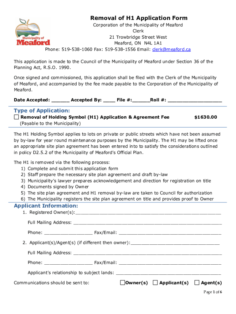Fillable Online CERTIFICATE OF APPROVAL Municipality of Meaford 21 ...