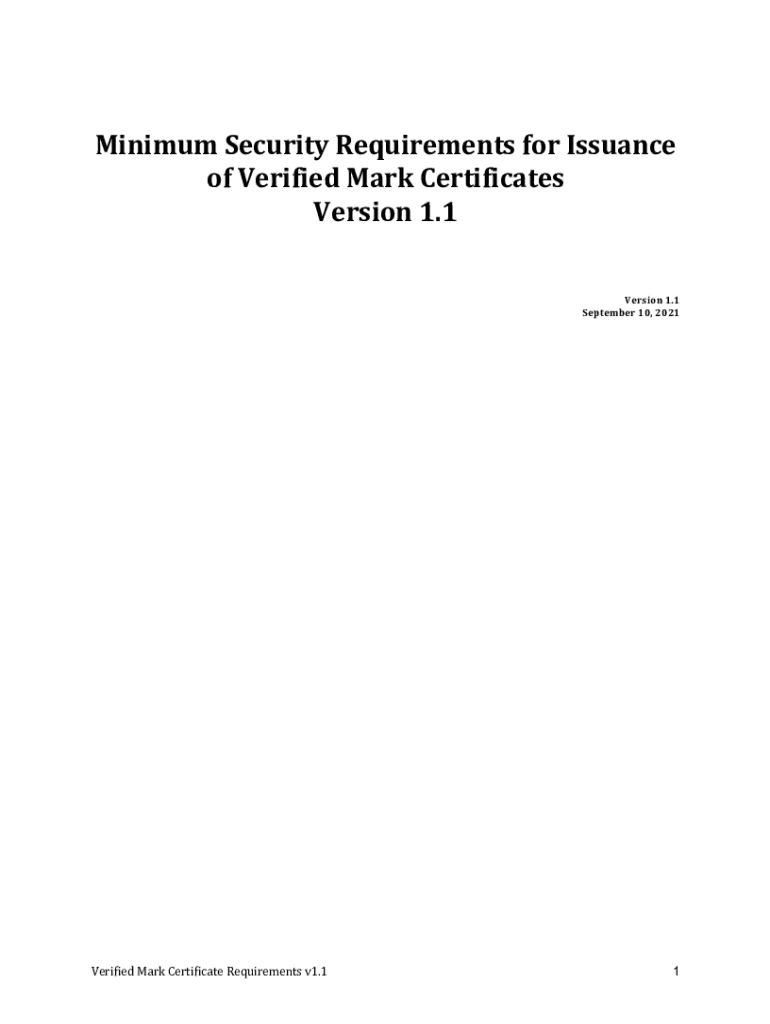 Fillable Online Minimum Security Requirements for Issuance of Verified ...