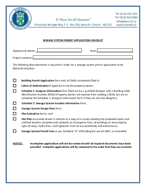 Fillable Online Instructions for New Septic System Permit Application ...