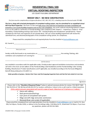 Fillable Online Lee County Roof Affidavit - Fill Online, Printable ...