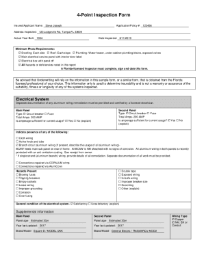 Fillable Online Four- Point Insurance Inspection Report - PDF Free ...