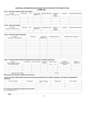 Fillable Online Singapore Applicant Student Pass Form - Fill Online ...