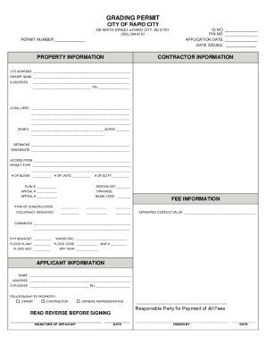 Fillable Online Grading Permit Fax Email Print - pdfFiller