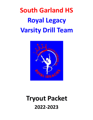 Fillable Online 23-24 South Garland HS Drill Team Tryout Packet Fax ...