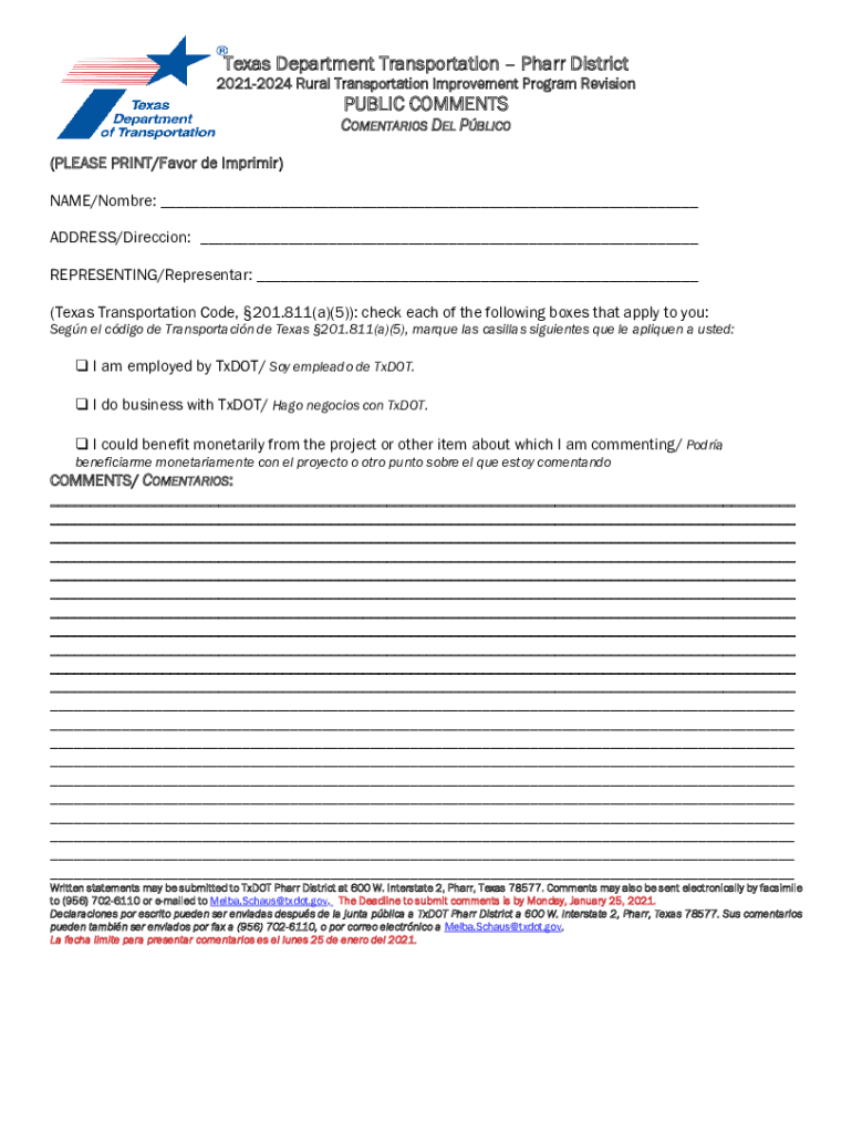 Fillable Online ftp txdot FM 2220 (Ware Road) Fact Sheet Fax Email ...