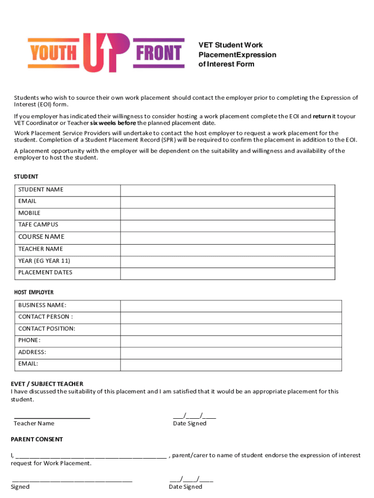 Fillable Online SWEP Host Organisation EOI Form - UQ Student Hub Fax Email Print - pdfFiller