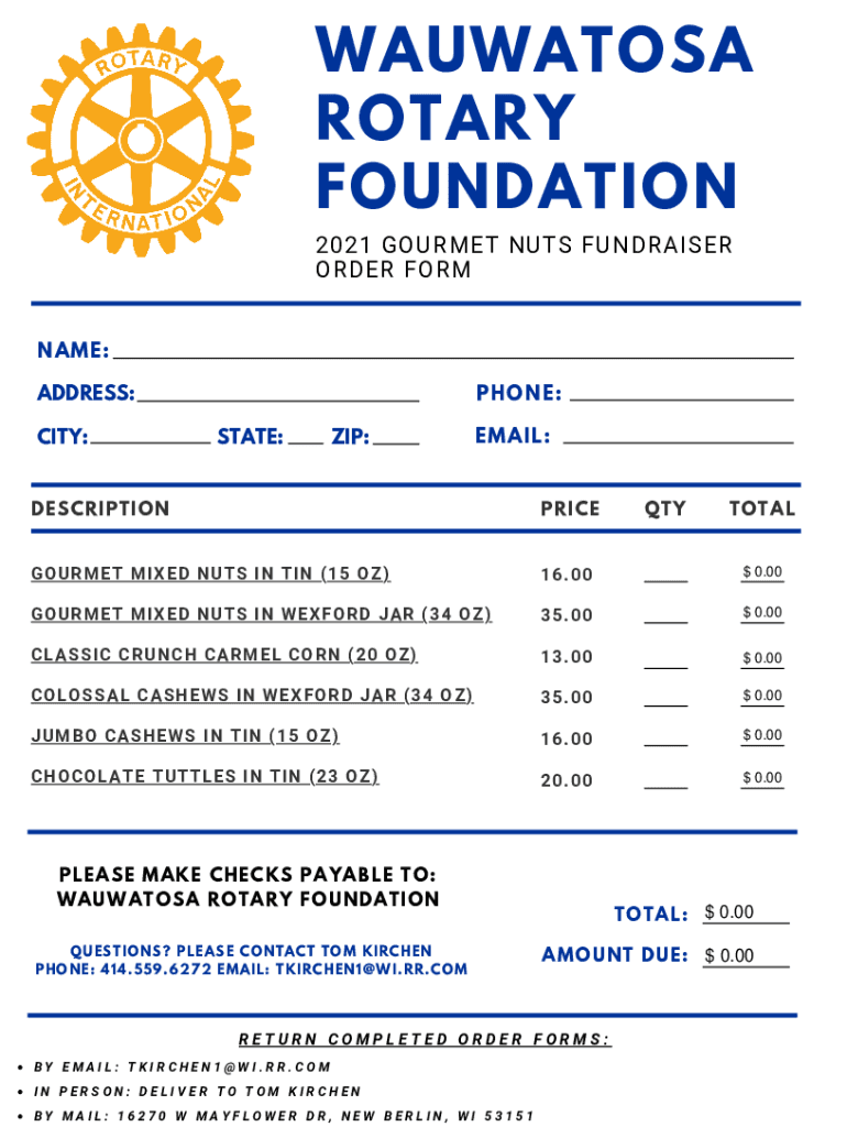 Fillable Online WAUWATOSA ROTARY FOUNDATION Fax Email Print - pdfFiller