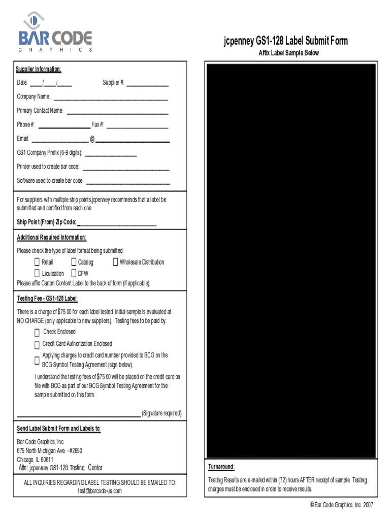 Fillable Online jcpenney GS1-128 Label Submit Form Fax Email Print ...