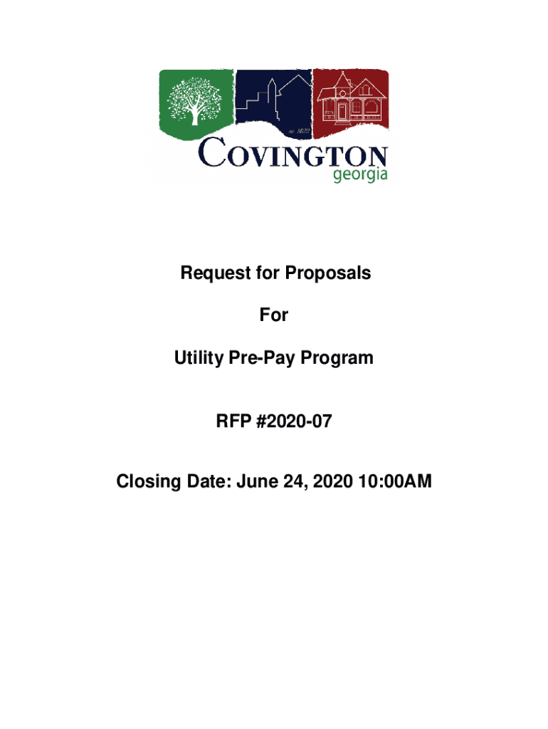 Fillable Online Request for Proposals For Utility Pre-Pay Program RFP ...
