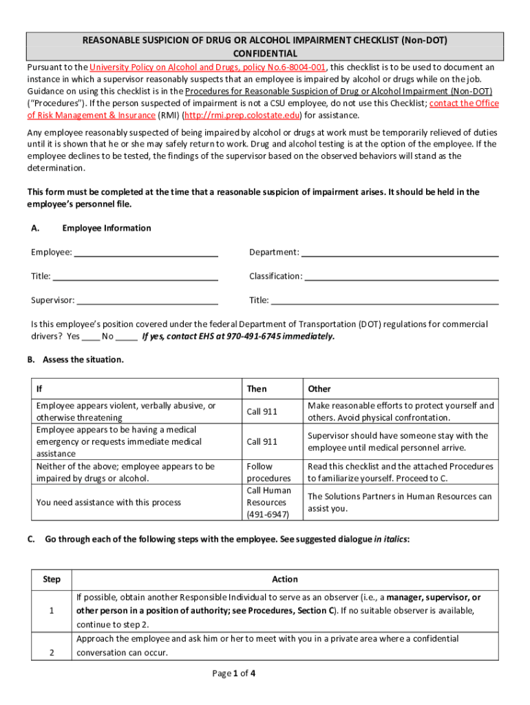 Fillable Online policylibrary colostate What Employers Need To Know About DOT Drug and ... Fax ...