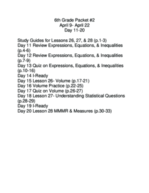 Fillable Online Sixth grade math worksheets - free & printable Fax ...