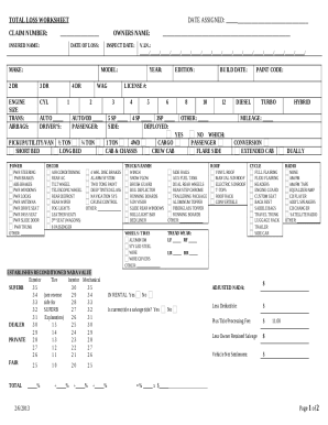 Settlements of Total Loss Motor Vehicle Damage Claims Doc Template ...