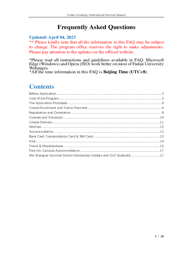 Fillable Online Frequently Asked Questions Contents Fax Email Print - pdfFiller