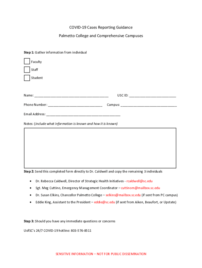 Fillable Online Reporting Form COVID-19 Fax Email Print - pdfFiller