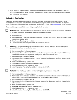 Fillable Online bcsla landscape architect member application Fax Email Print - pdfFiller