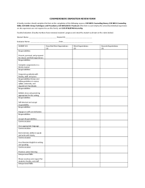 Fillable Online COMPREHENSIVE DISPOSITION REVIEW FORM Fax Email Print ...
