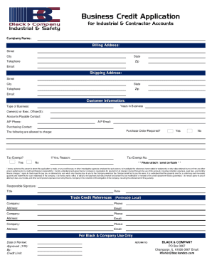 Fillable Online 48 Blank Business Credit Application Templates (100% ...