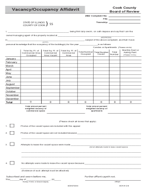 Fillable Online Commercial-Industrial Vacancy-Occupancy Affidavit ...