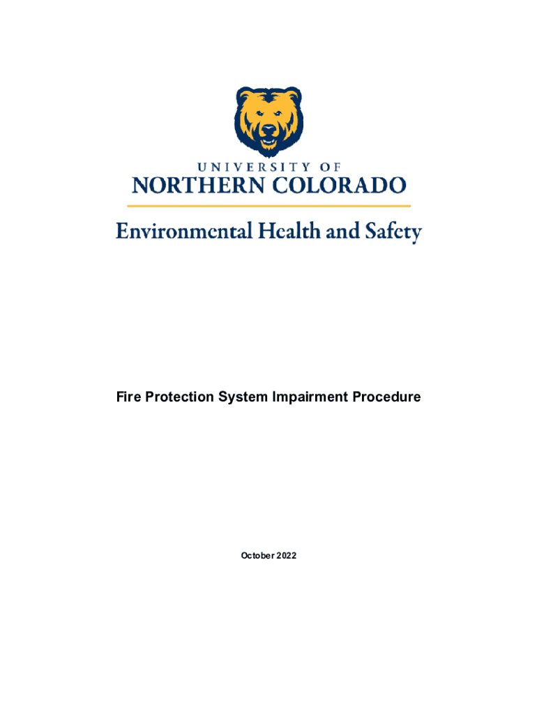 Fillable Online Chapter 5 Fire Protection System Impairment Procedure ...