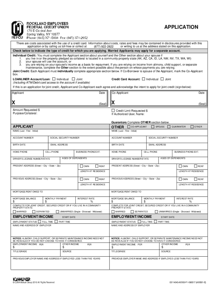 Fillable Online Rockland Employees Federal Credit Union - Home Fax ...