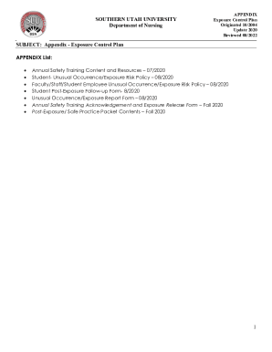 Fillable Online Appendix - Exposure Control Plan 1 Fax Email Print - pdfFiller
