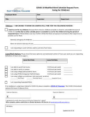 Fillable Online COVID-19 RELATED Unpaid Leave Request Form Fax Email Print - pdfFiller