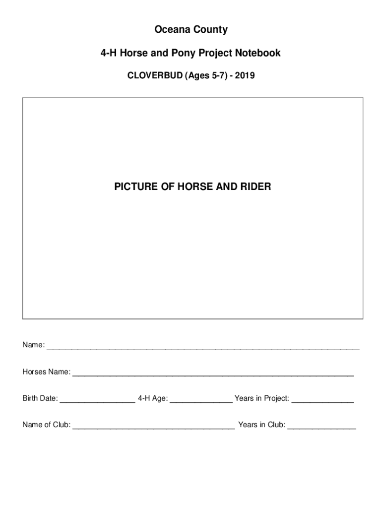 Fillable Online PA 4-H Horse Cloverbud Activity Book C Fax Email Print ...