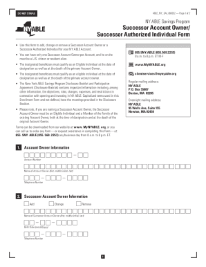 Fillable Online Successor Account Owner/ Successor Authorized ...