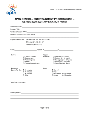 Fillable Online WEB SERIES RFP 2019-2020 APPLICATION FORM Fax Email ...