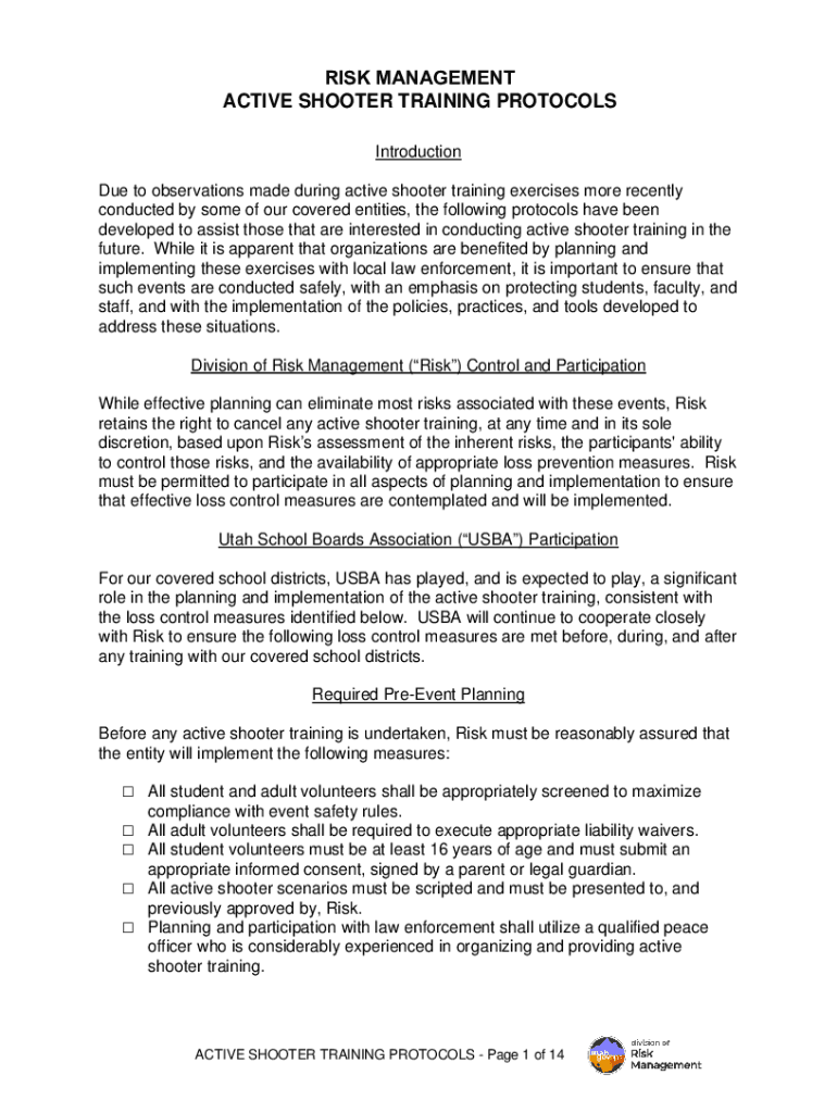 Fillable Online risk utah How to Respond When an Active Shooter Is in ...