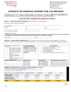 Fillable Online AFFIDAVIT OF FINANCIAL SUPPORT FOR I-20 ISSUANCE Fax ...