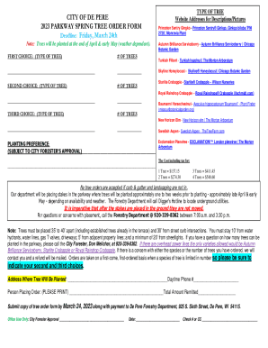 Fillable Online Document Center / Tree Planting / De Pere, Wisconsin ...