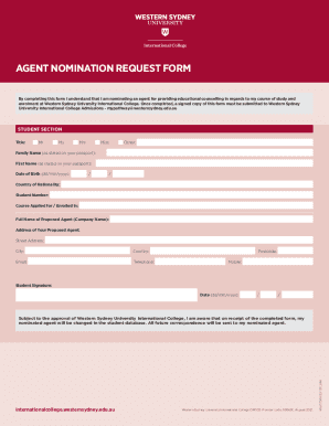 Fillable Online AGENT NOMINATION REQUEST FORM Fax Email Print - pdfFiller