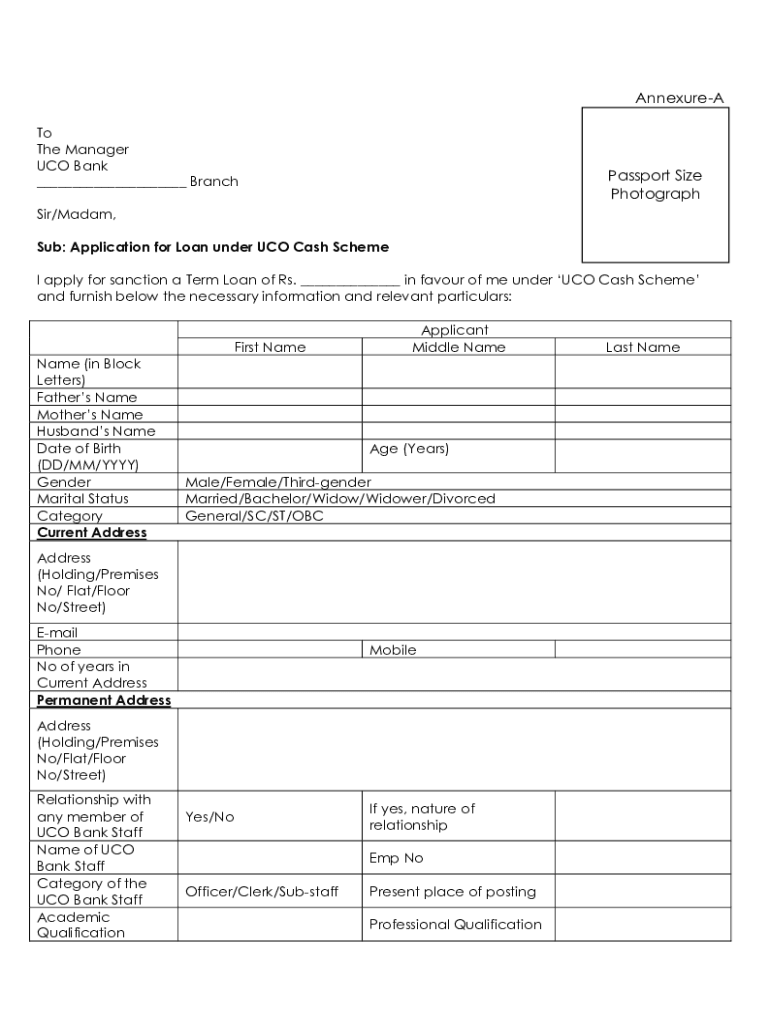 Fillable Online List Of Different Types Of Loans Provided By UCO Bank Fax Email Print - pdfFiller